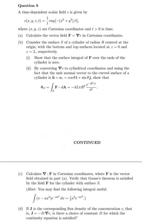 Solved A Time Dependent Scalar Field C Is Given By Chegg
