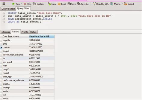 Database Developer How To Check Free Space In Mysql Database