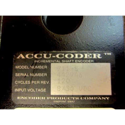 Accu Coder 711 S Incremental Shaft Encoder 711s Used Mara Industrial
