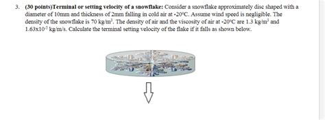 solved 3 30 points terminal or setting velocity of a