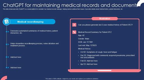 Chatgpt For Maintaining Medical Records And Maximizing Health Ppt Template Ai Ss V Ppt Example