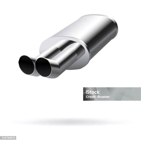 벡터 일러스트 레이 션 자동차 배기 파이프 머플러 스티어링 휠 현실적인 3d 아이콘 0명에 대한 스톡 벡터 아트 및 기타 이미지 0명 가솔린 강철 Istock