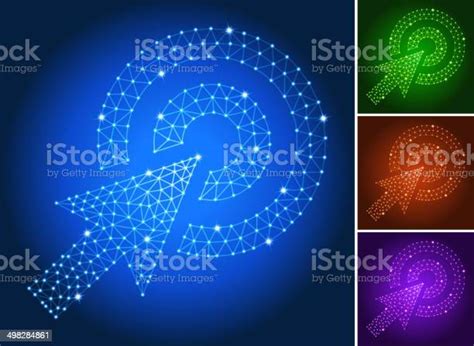 cursor clikc on triangular nodes connection structure vector art stock