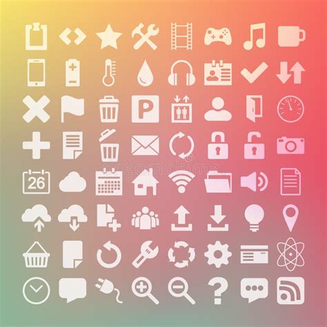 Flat Ui Design Elements Set Of Basic Web Icons Stock Vector