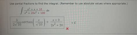 solved use partial fractions to find the integral remember