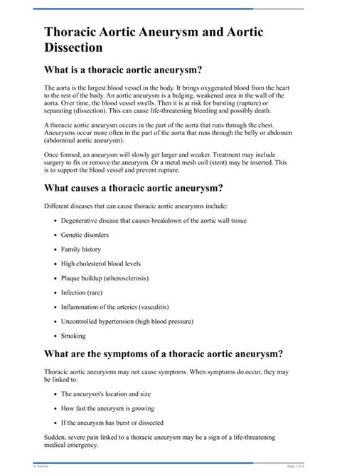 Text Thoracic Aortic Aneurysm And Aortic Dissection Healthclips Online