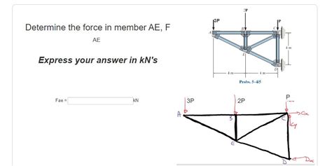 Solved 2p Determine The Force In Member Ae F Bv Ae M