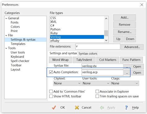 小狐狸事務所 EditPlus 編輯器 Verilog 語法設定