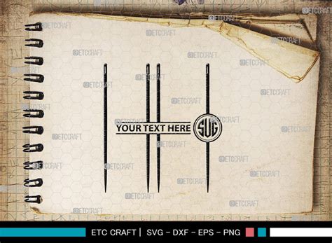Sewing Needle Monogram Sewing Needle Silhouette Sewing Needle Svg