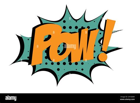 POW Comic lettering Vector cartoon illustration in retro pop art style ...