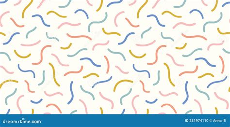 Abstract Squiggle Pattern Background Border Fun Modern Design Element Of Wavy Lines In A Tossed