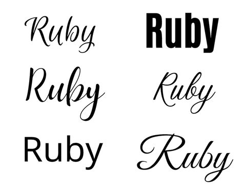 Ruby Svg Ruby Baby Name Svg Ruby Wedding Name Svg Etsy