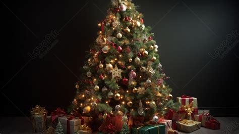 빨간색과 금색 선물로 장식된 크리스마스 트리를 보여주는 이미지 리스 배경 레드 골드 배경 붉은 나무 배경 이미지 Hd 리스 레드 골드 붉은 나무 배경 사진 무료