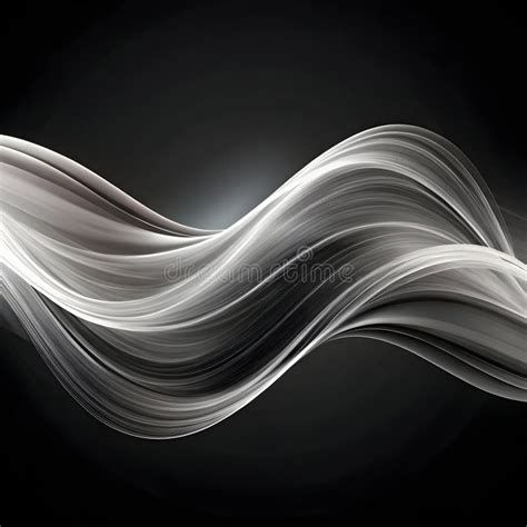 Monochrome White And Gray Fluid Wave Motion Effect Stock Illustration Illustration Of Neon