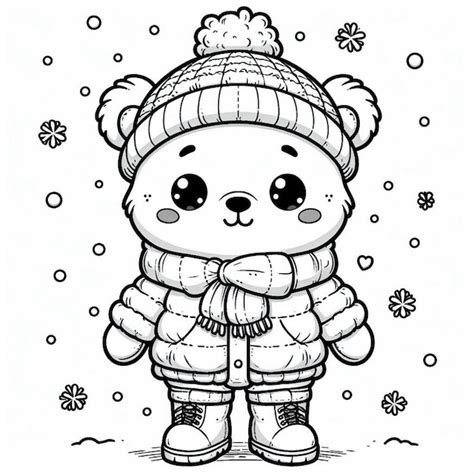 Premium Photo Cute Bear Cub With Puffy Coat