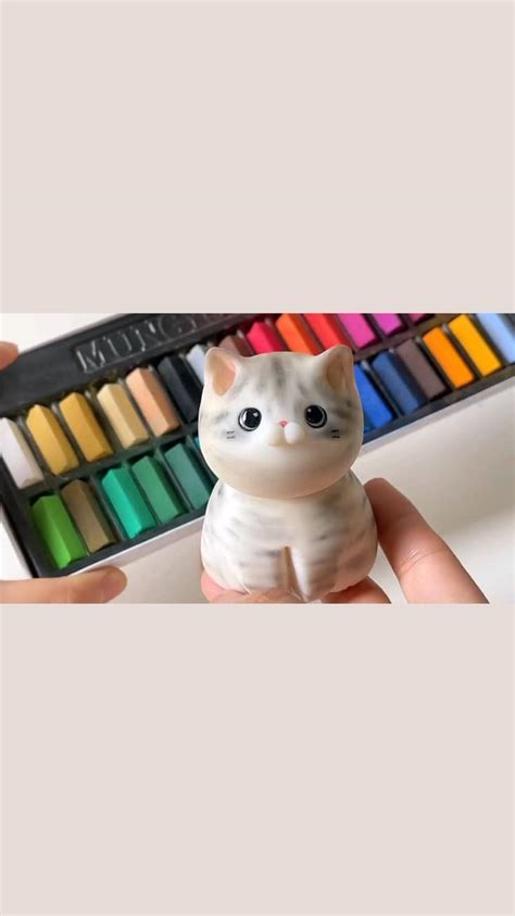 How To Diy Clay Cat Tutorial Clay Crafts Ideas In Polymer Clay Cat Polymer Clay Kawaii
