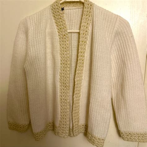 Dotty Mann Sweaters Vintage Dotty Mann White Cardigan Poshmark