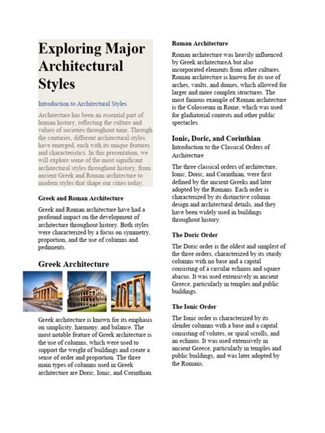 exploring major architectural styles pdf column architectural design
