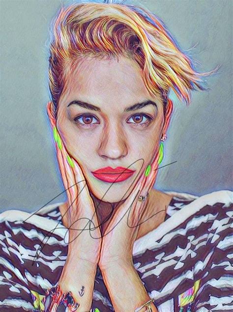 Rita Ora Sketch Drawing Print Wall Art Illustration Singer Fan