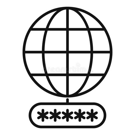 Global Message Alert Icon Outline Vector Phone Safe Account Stock Vector Illustration Of