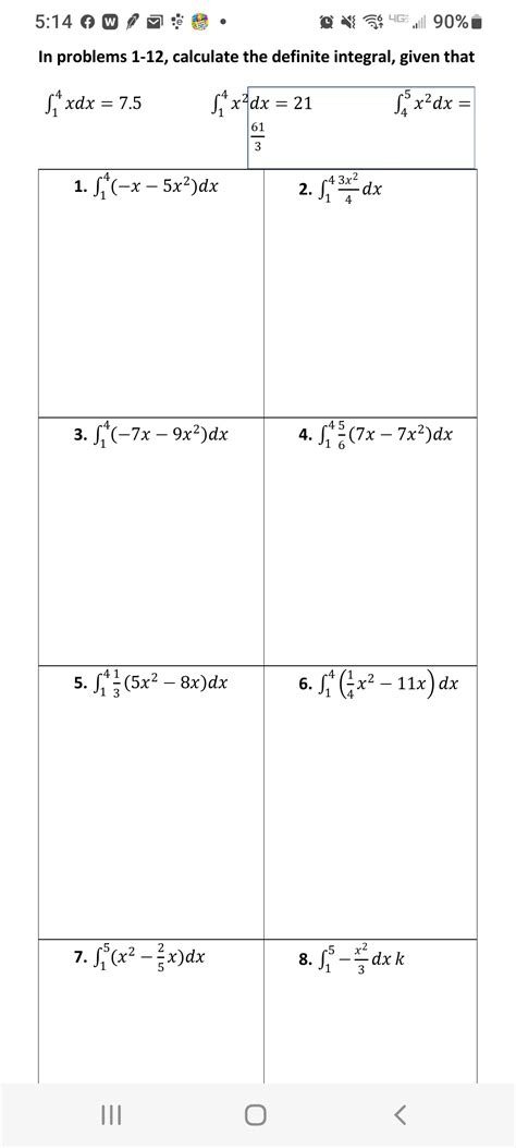 Solved In Problems 1 12 Calculate The Definite Integral