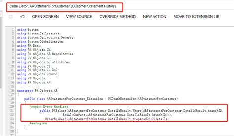 How To Make Sort Descending By Prepare On Field Of Customer Statement History On System
