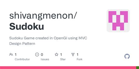 Github Shivangmenon Sudoku Sudoku Game Created In Opengl Using Mvc Design Pattern