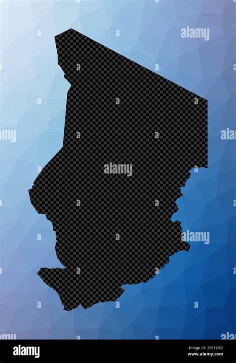 Chad Geometric Map Stencil Shape Of Chad In Low Poly Style Attractive Country Vector