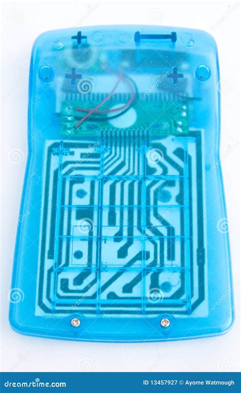 Circuitry Of An Electronic Calculator Stock Image Image Of Plastic Blue