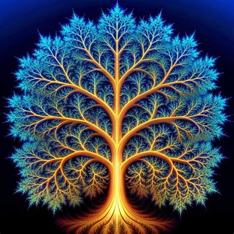 Nature Fractal Example Is A Tree With Branches Premium Ai Generated Image