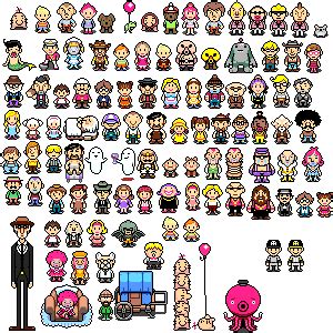 Earthbound Enemy Sprite Sheet
