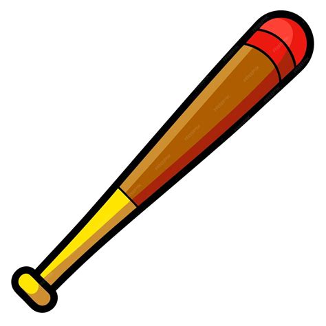 Baseball Bat Clipart Cartoon Style Vector Illustration Premium Ai