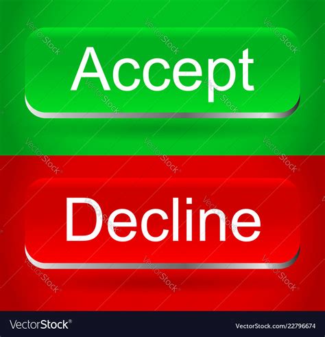 Stylish Modern Accept Decline Buttons Royalty Free Vector