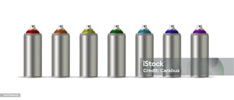 다양 한 색상 스프레이 페인트 하는 금속 캔 무지개의 색상입니다 벡터 일러스트 레이 션 3차원 형태에 대한 스톡 벡터 아트 및 기타 이미지 3차원 형태 건강관리와 의술