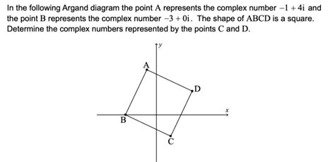 Solved In The Following Argand Diagram The Point A Represents The Complex Number I And The