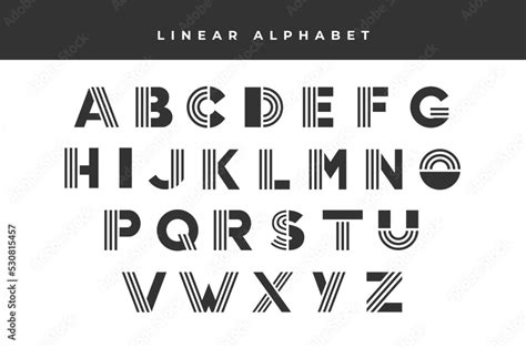 Linear Alphabet Display Type Hand Created Font Modern Letters With Thin Lines Vector Eps