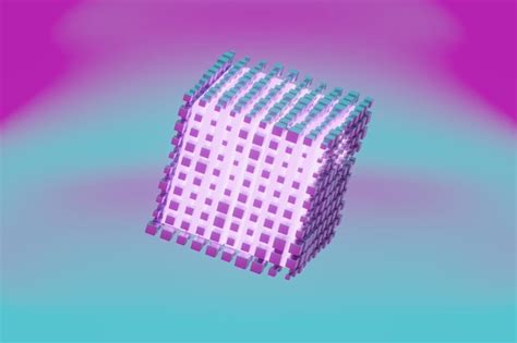 Premium Photo The Cube With Its Holographic Texture Appears To Float