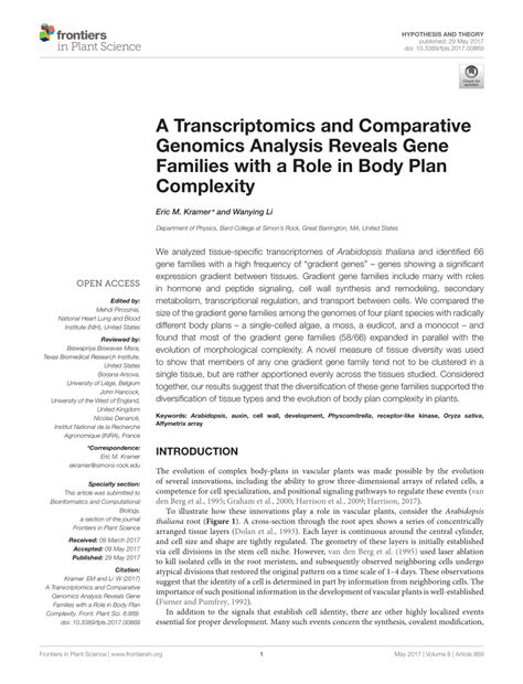 Pdf A Transcriptomics And Comparative Genomics Analysis Reveals Gene Families With A Role In