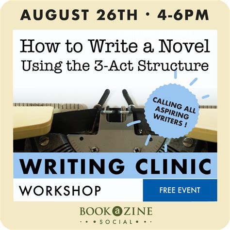 Writing Clinic Workshop How To Write A Novel Using The 3 Act Structure Bookazine Hk