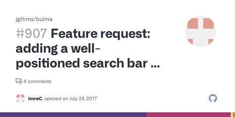 feature request adding a well positioned search bar to the table