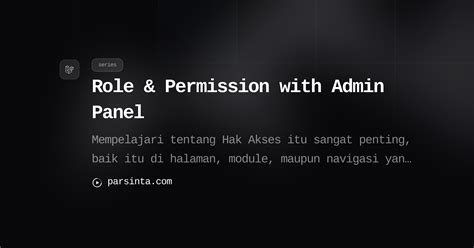 Role Permission With Admin Panel Parsinta