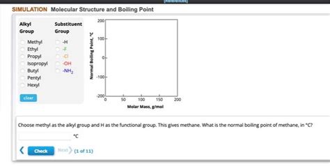 Simulation Molecular Structure And Boiling Point Choose Methyl As The Alkyl Group And H As The
