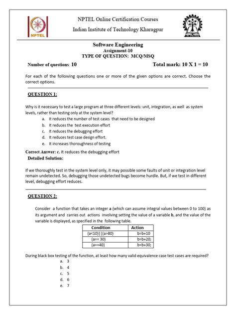 Se 2024 Assignment 10 Pdf Software Bug Function Mathematics