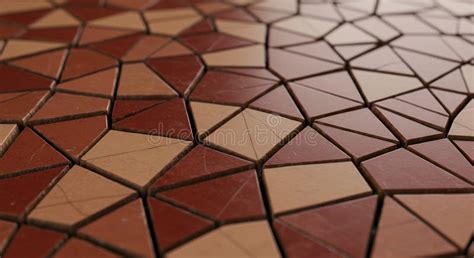 Geometric Marble Tile Pattern With Triangular Shapes In Earthy Tones