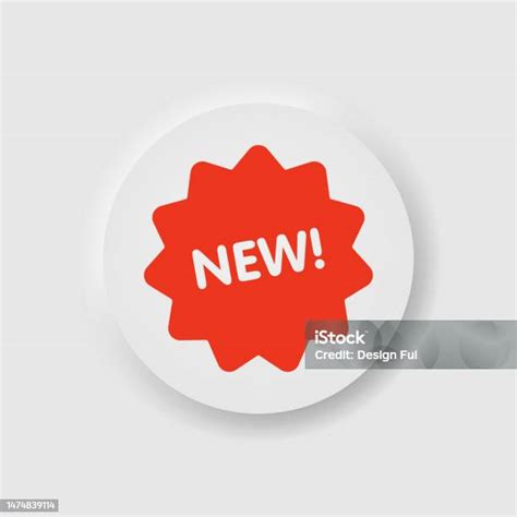 뉴모피즘 스타일의 새로운 빨간 스티커 아이콘 비즈니스 아이콘 흰색 Ui Ux 판매 기호입니다 판매 컬러 스플래시 광고 신제품 뉴모픽 스타일 벡터 그림입니다 광고에 대한 스톡