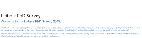 Survey Header Leibniz PhD Network