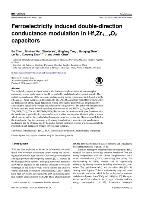 Ferroelectricity Induced Double Direction Conductance Modulation In Hfxzr1 Xo2 Capacitors