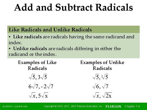 Chapter 7 Roots Radicals And Complex Numbers Copyright