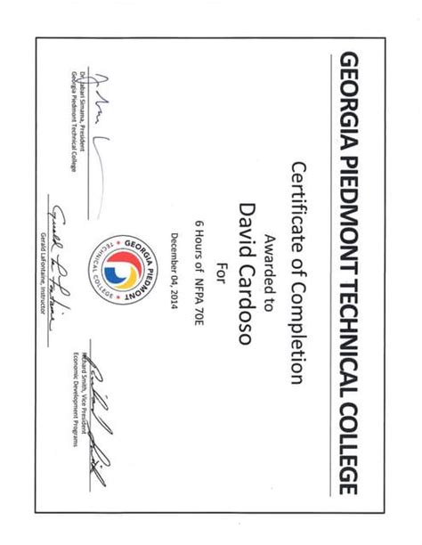 Nfpa 70e Certificate 2014 Pdf
