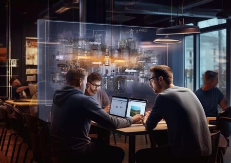 Premium Ai Image A Team Of Developers Working On A Groundbreaking App